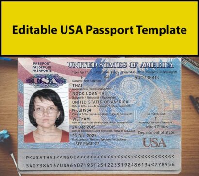 Editable USA Passport Template PSD - Mehran System