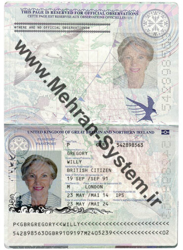 Editable UK Passport Template PSD - Mehran System