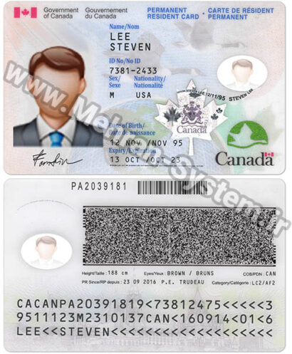 Canada ID Card Template Editable - Mehran System