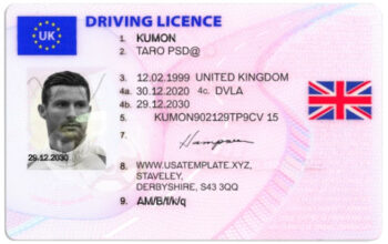 Editable UK Driving Licence PSD Template - Mehran System