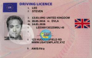 Editable UK Driving Licence PSD Template - Mehran System