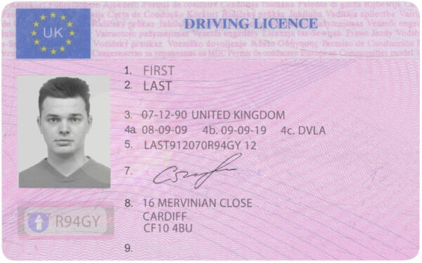 Editable UK Driving Licence PSD Template - Mehran System
