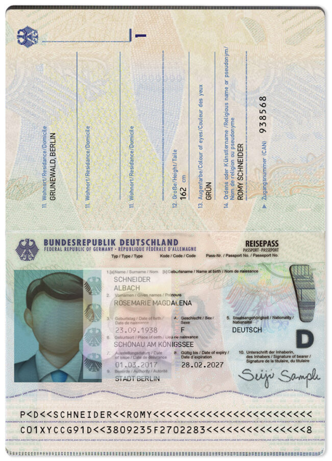 فایل لایه باز پاسپورت آلمان (Germany Passport) - مهران سیستم