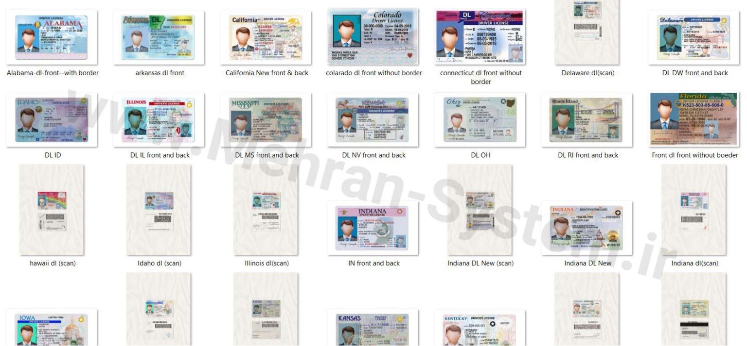 Driver License Templates All USA States - Mehran System