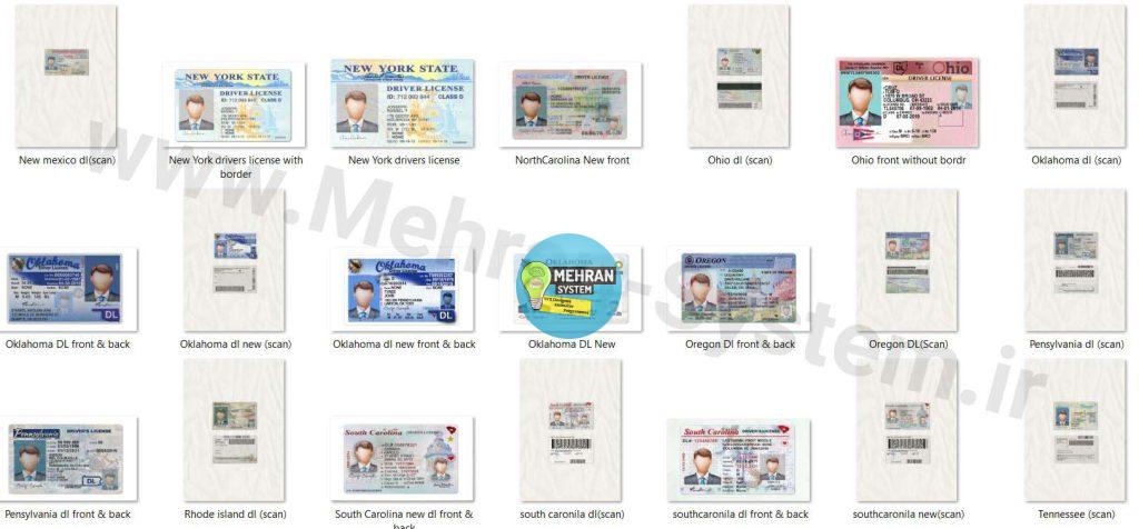 Driver License Templates All USA States - Mehran System