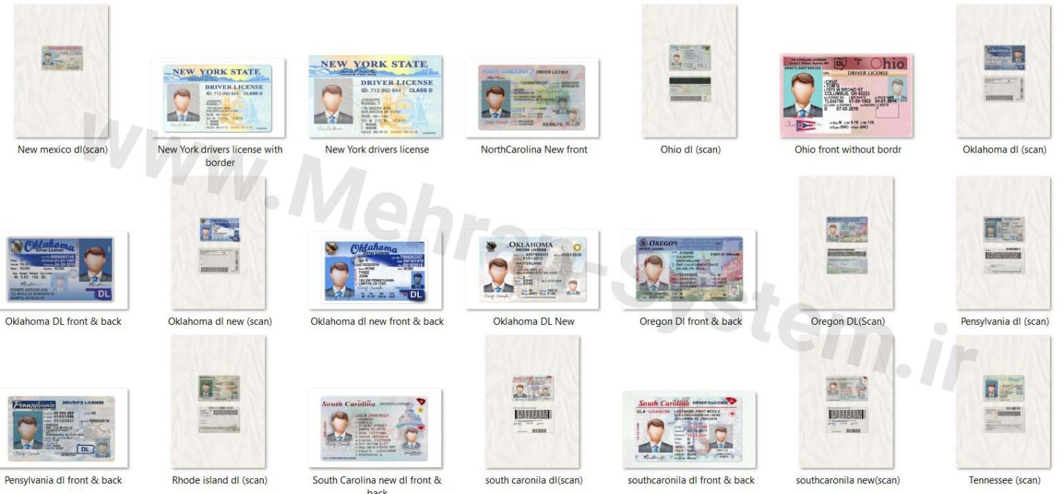 Driver License Templates All USA States - Mehran System