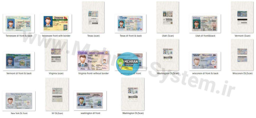 Driver License Templates All USA States - Mehran System