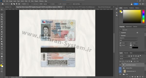 Editable Texas Driving Licence PSD Template - Mehran System