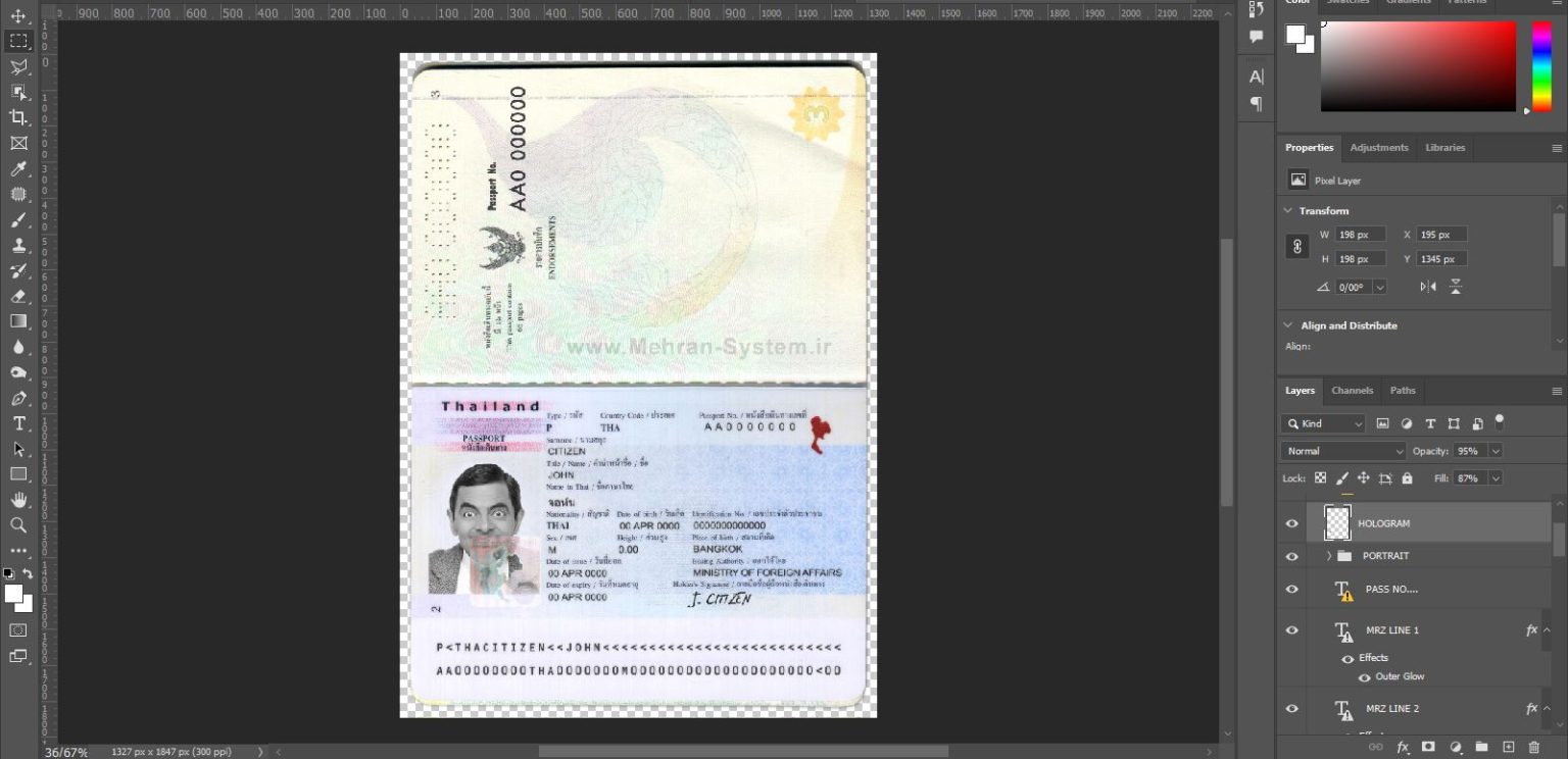 Thailand Passport PSD Template - Mehran System